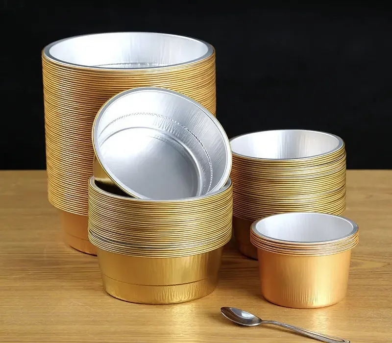 Wholesale More Sizes Round Tin Foil Bowl Rice Disposable Golden Round ...