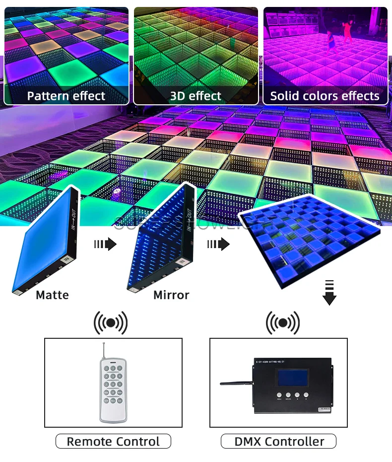 Event Wireless Portable Disc Dj Party Rgb Light Dance Floor 3d Infinity ...