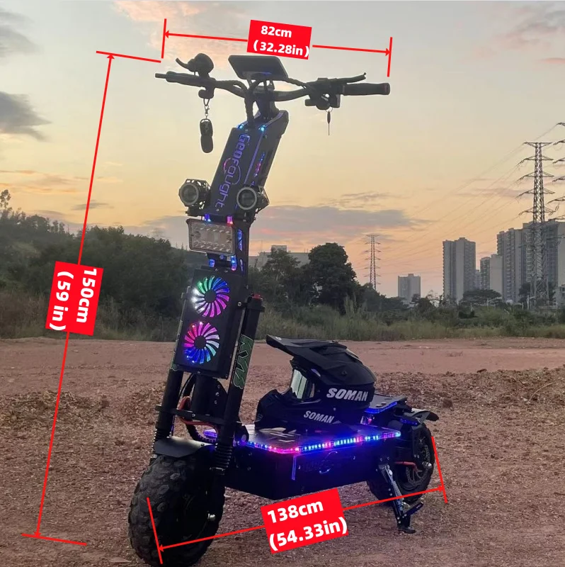 15000w E Scooter Professional 72v 8000w Dual Motor Off Road Tires Fast ...