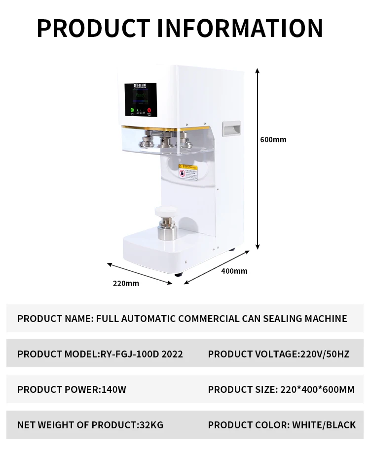High Quality White Pop Can Sealing Machine - Fully Automatic