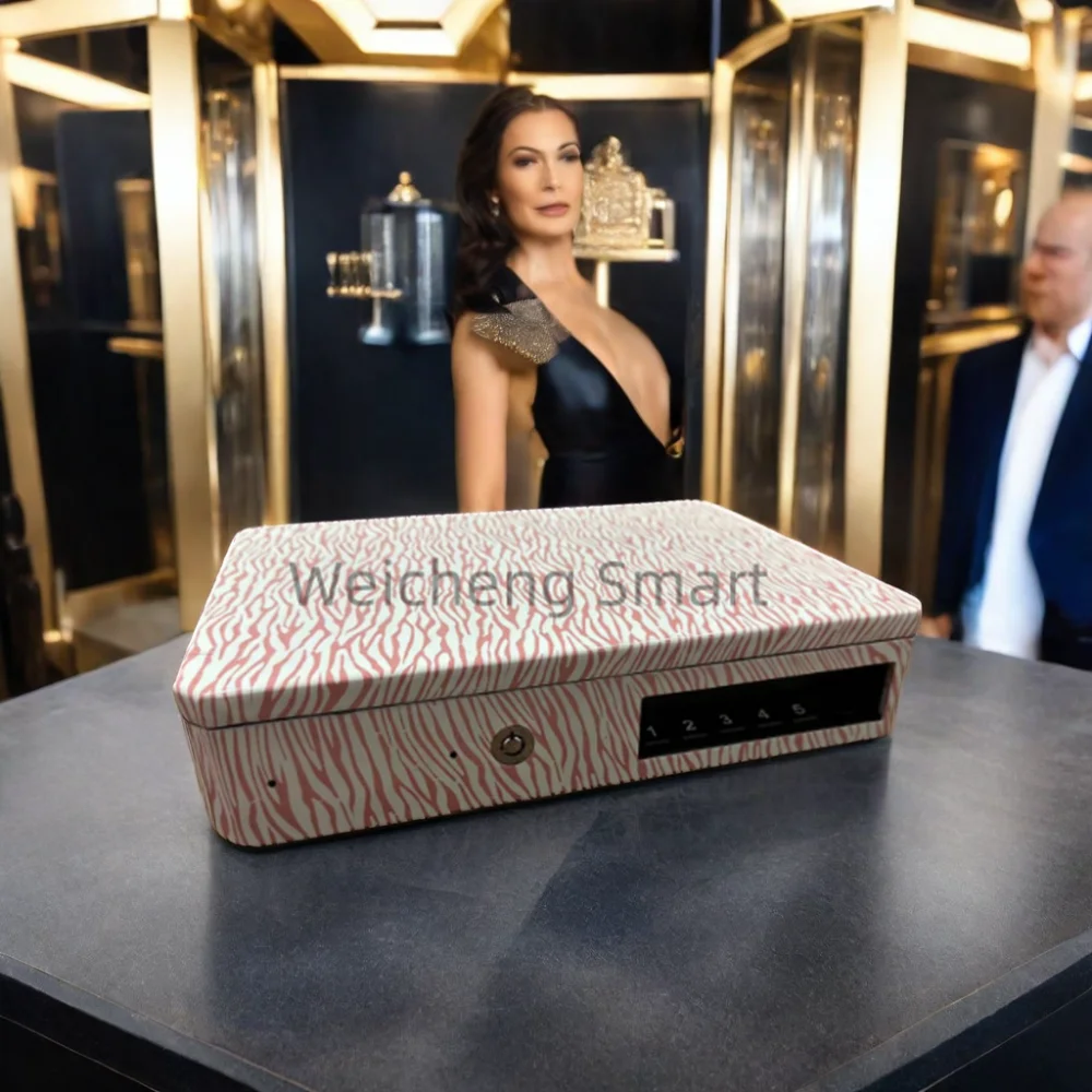 Portable Home Safety Biometric Fingerprint Keys Safe Metal Unlock Box ...