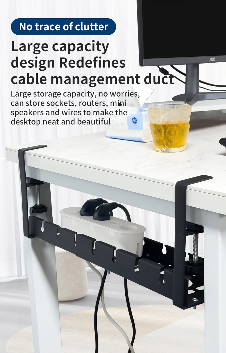 Under-desk Cable Management Tray - Eco-Friendly & Retractable