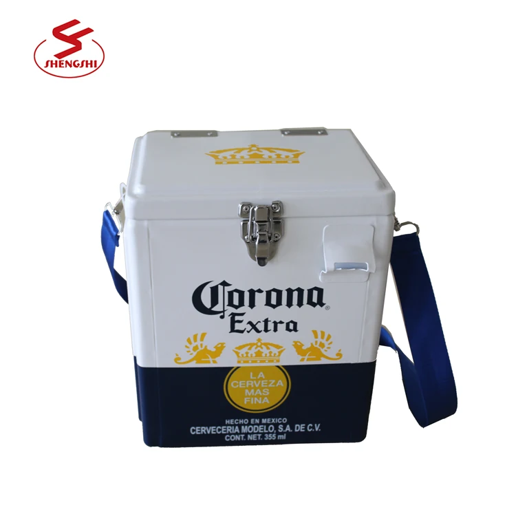 Retro Metal Ice Beer Coolers Small Cooler Box Food Storage Ice Box ...