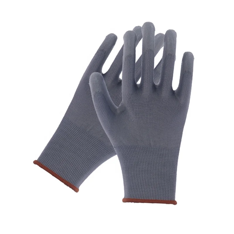 Pu Coat Free Esd Touch Screen Knit Work Gloves Logo High Quality Safety ...