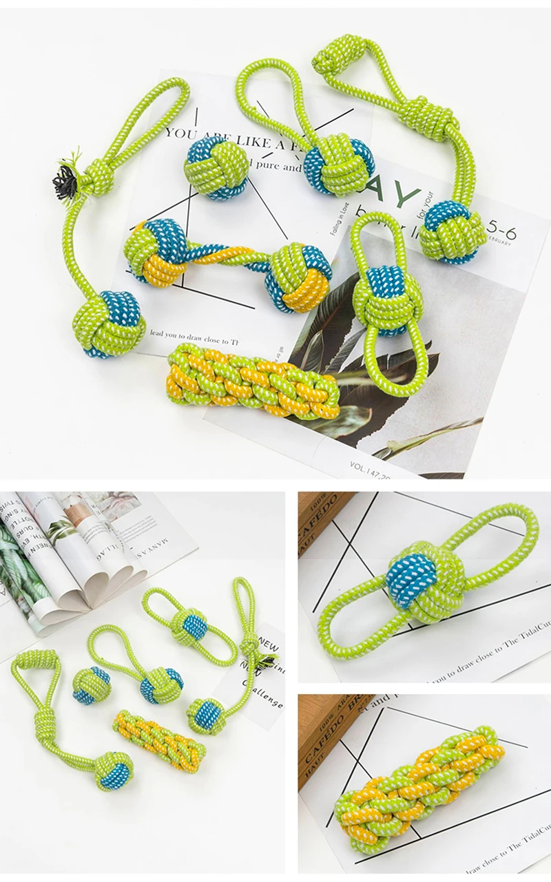 Durable Chewing Interactive Playing Dog Rope Chew Toy Bite Resistant ...