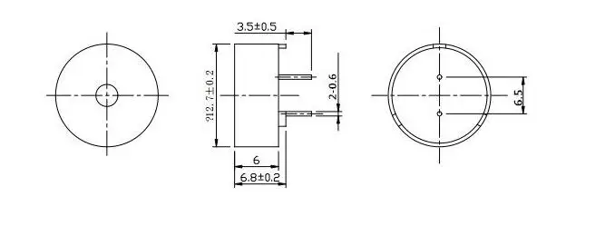 Electronic 12v Ac Buzzer 12mm Piezo Sounder for Home Security