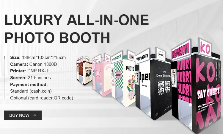 Customizable Appearance Sticker Photo Booth Box - Instant Print