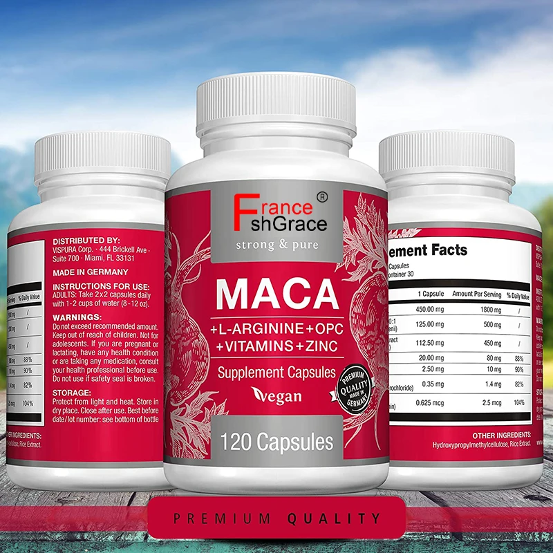 Maca Plus Capsules - Organic Supplement for Men & Women