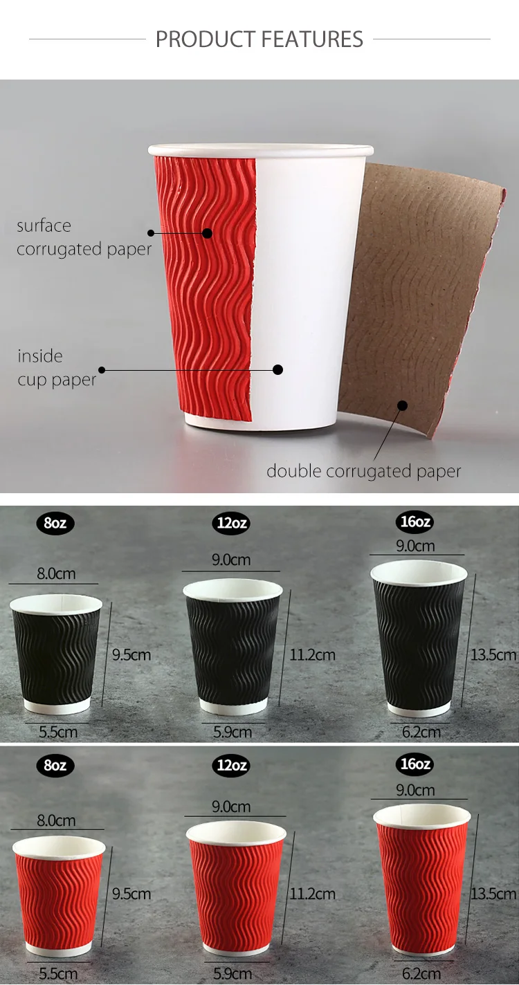 Disposable Custom 12oz Hot Coffee Paper Cups Lid Cover - Buy Custom ...