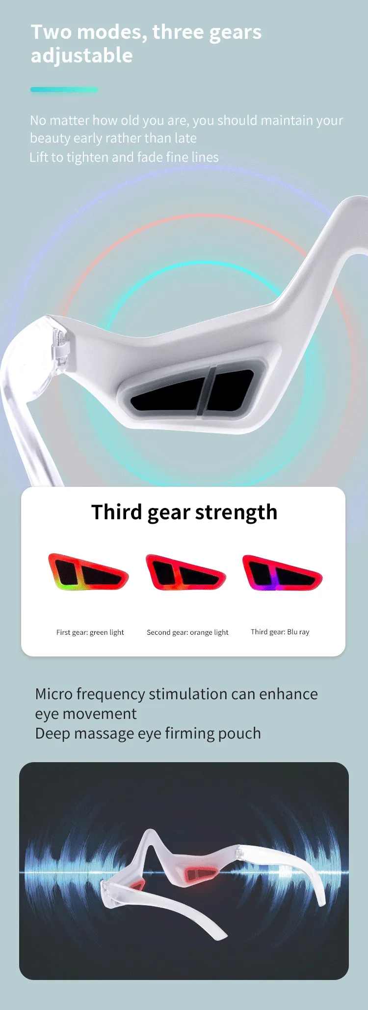 Ems Micro Current Pulse Eye Bag Removal Eye Lifting Massager Device Ems ...