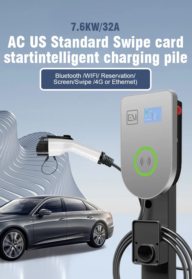 Byd Electric Car Wallbox Ev Charger 7.4kw Type 1 Charging Stations 32a Ac240v 5m Swipe The Card ...