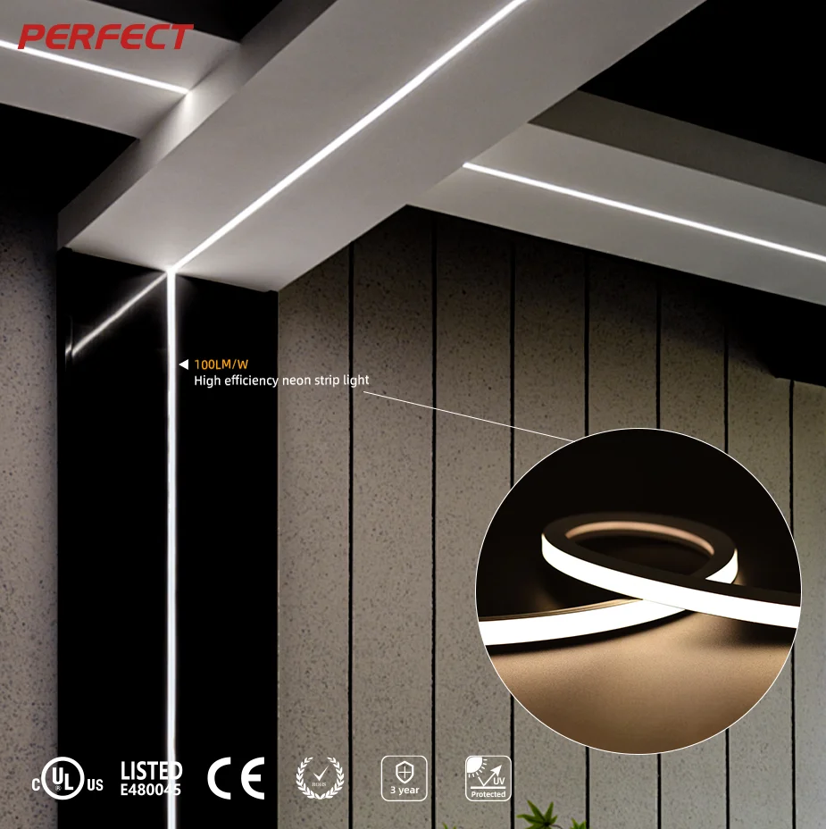 Vertical Bending 16X16mm Neon Led Strip DC24V IP67 Flexible Silicone ...