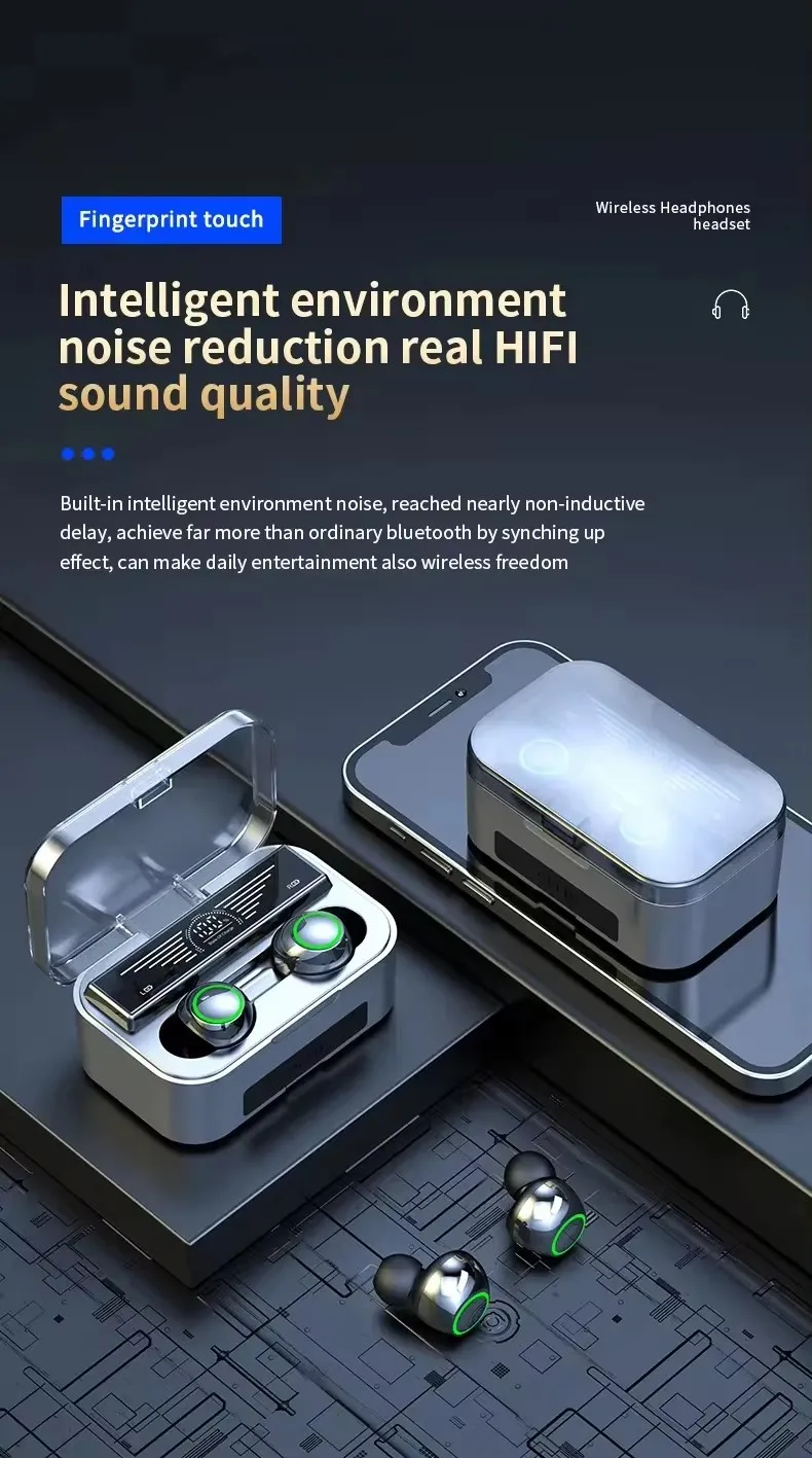 Stereo Wireless Yd01 Tws Earphones Touch Control Wireless Bt5.3 Gaming Earbuds Headphones In ...