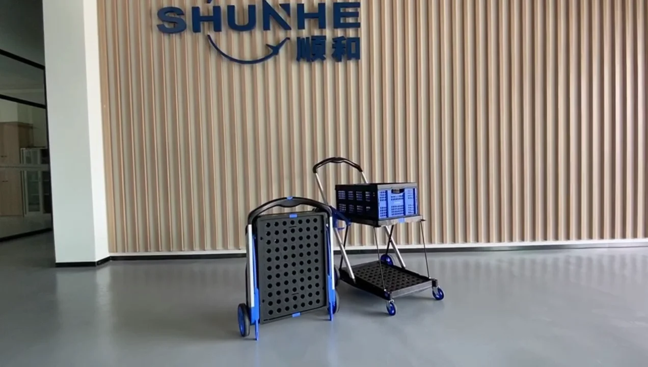 Folding Pull Rod Cart Pulling Goods Dolly Logistics Hand Truck Aluminum ...