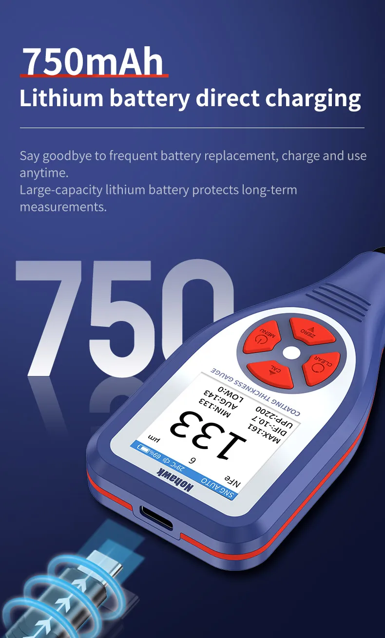 Car Paint Tester Coating Thickness Gauge Digital Auto Film Paint ...