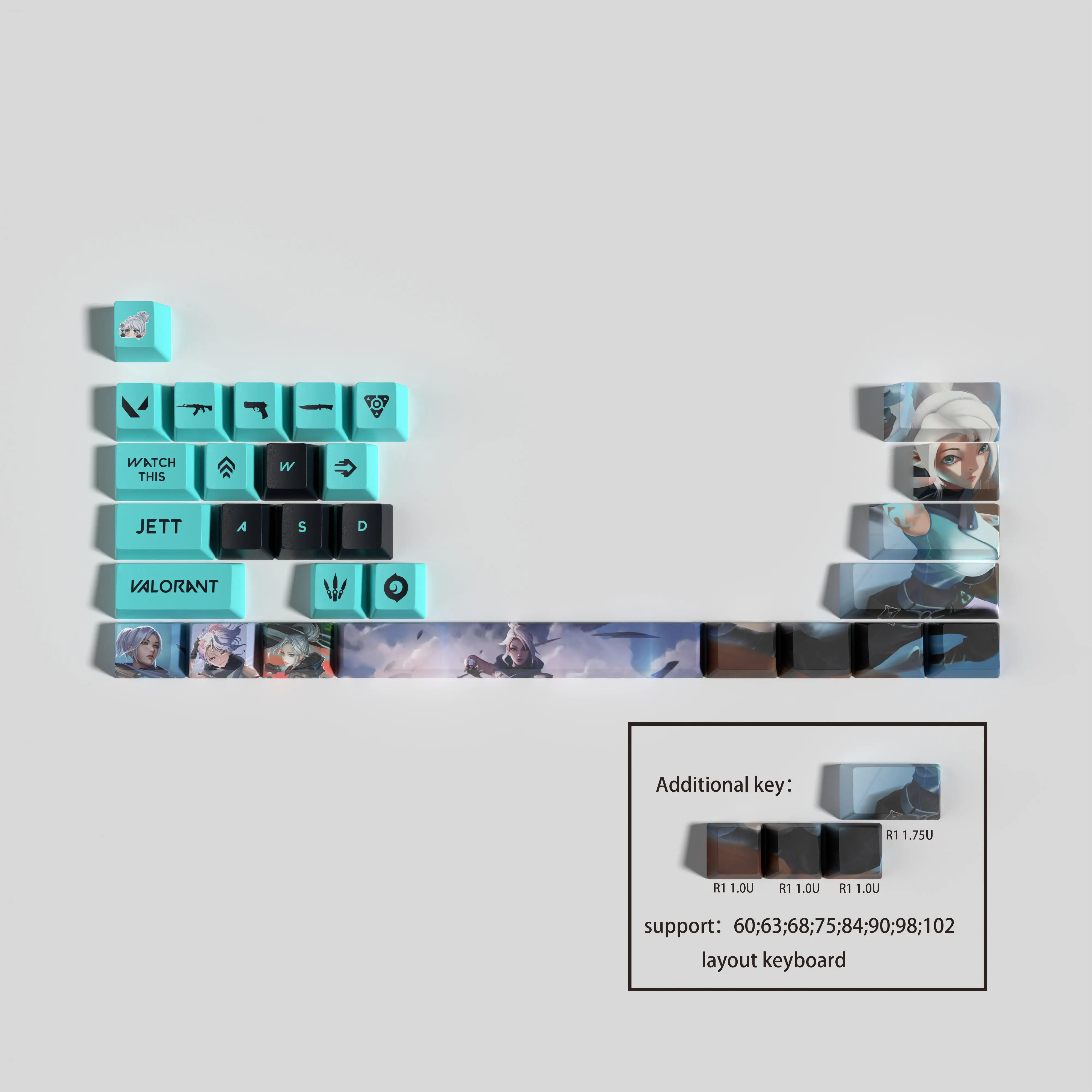Valorant Role Agent Pbt Keycaps Anime Custom Mechanic Keyboard Keycaps ...