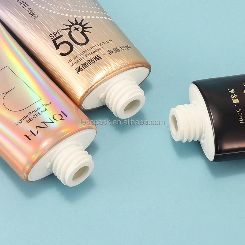 High Gloss 50ml Abl Laminated Tube Flat Oval Airless Pump Tube For Bb ...