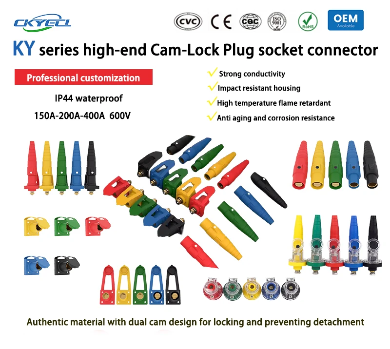 Socket Connector Single Conductor Cam-Lock Plug Cam-Lock Socket Cam ...