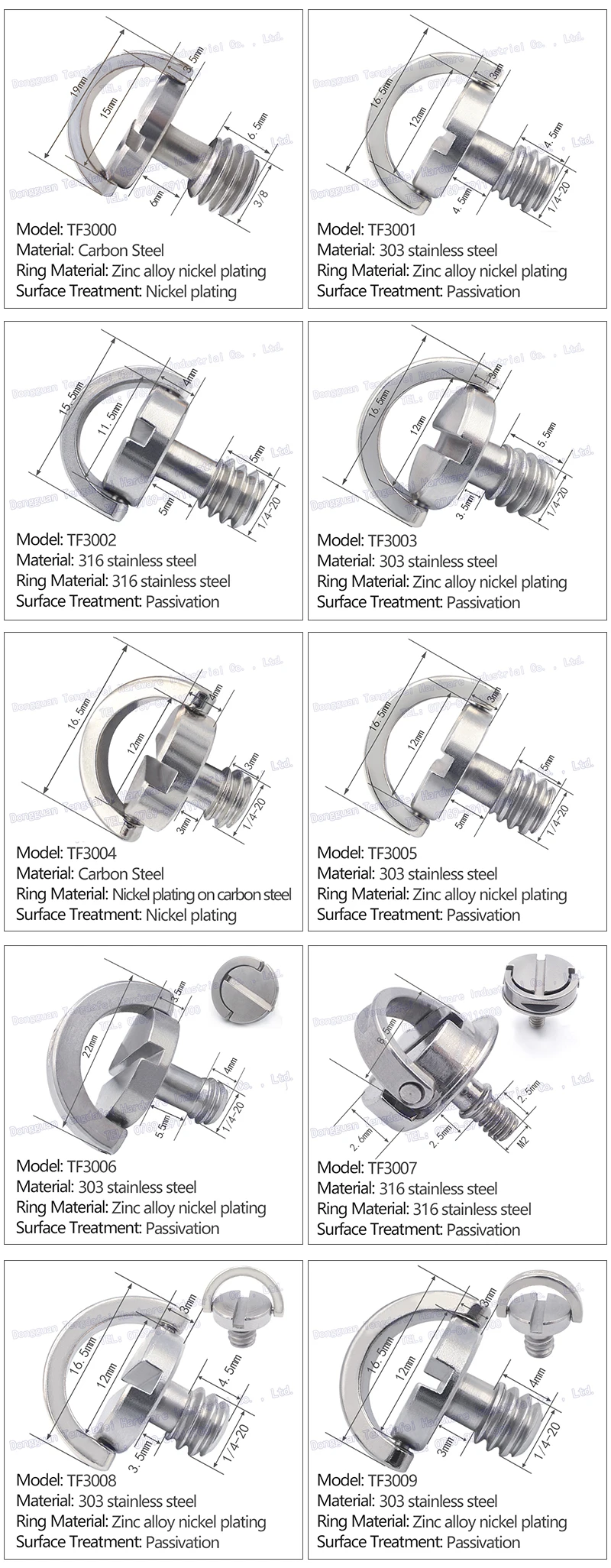 Customized M3m4 Camera Screw Hidden Thumb Camera Screw C-ring Tripod ...