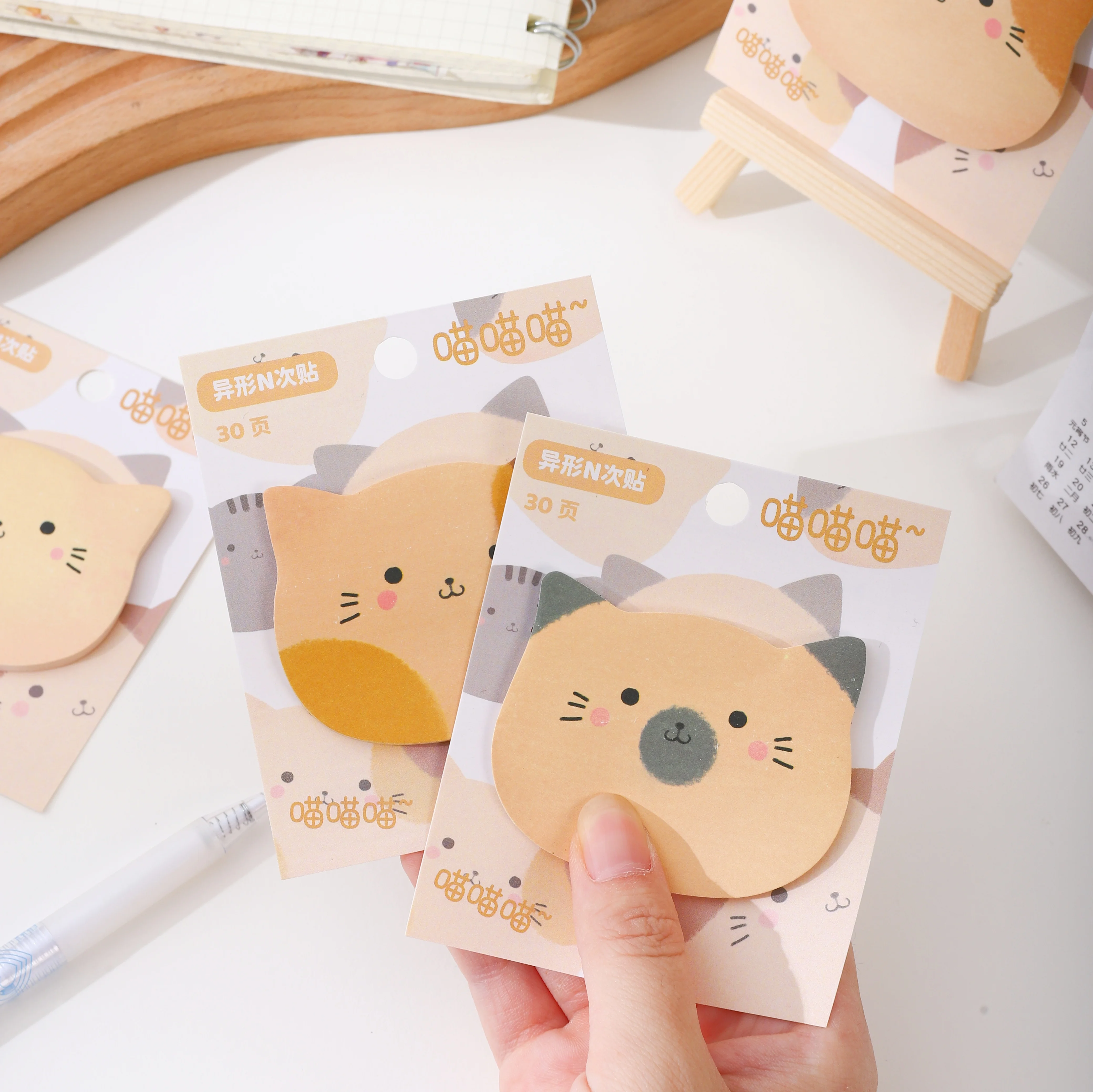 Cute Cat Sticky Notes Paper Beautiful Appearance Self-adhesive Cartoon ...
