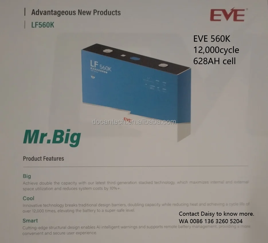 1mwh Solution 12000 Cycles EV Lf560k Battery Cell for Solar