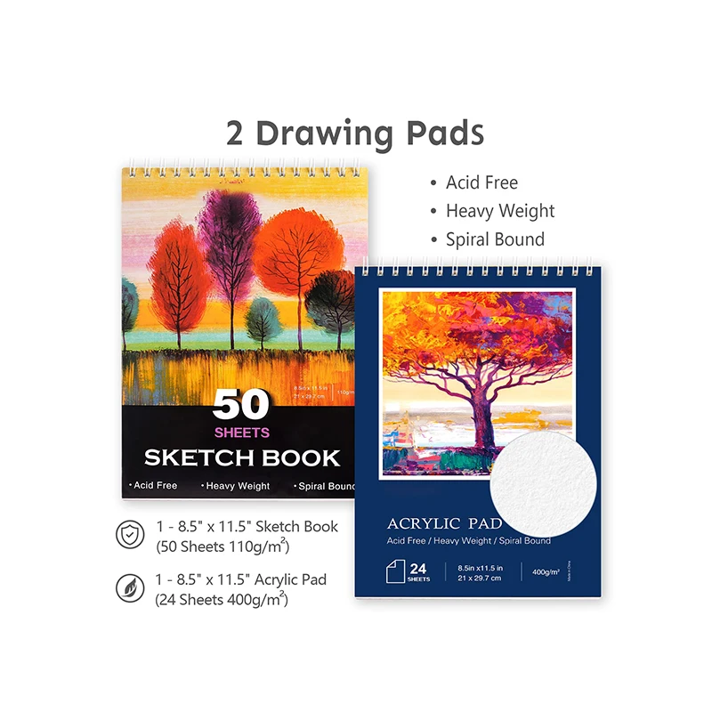 175 Piece Art Set with Acrylic Crayons - Professional Kit