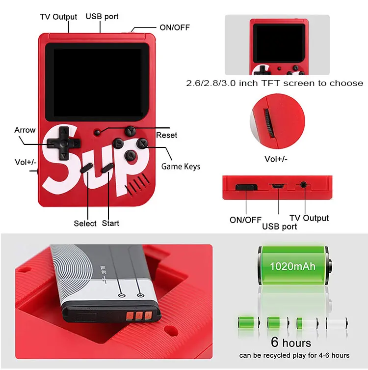 Mini Retro Juego Consola Sup Handheld Video Game Console Sup Game Box ...