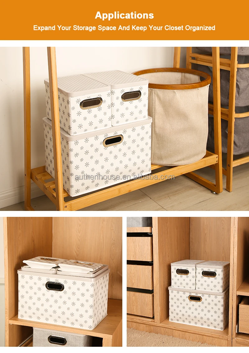 Decorative Storage Cube Set With Removable Plastic Lids Heavy Duty ...