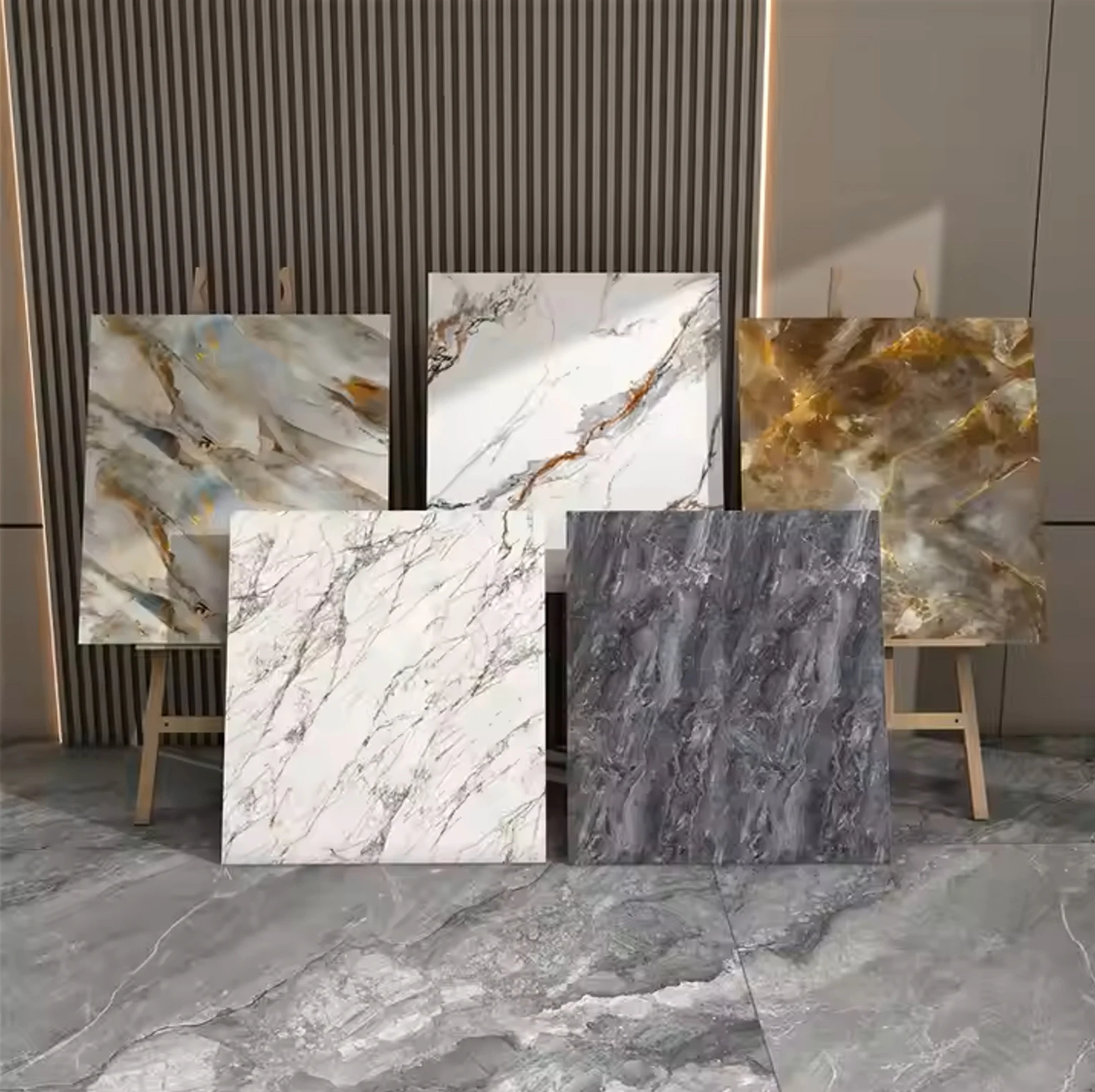 Modern 60*60cm PVC Foam Marble Sticker Wallpaper Peel Stick Waterproof ...
