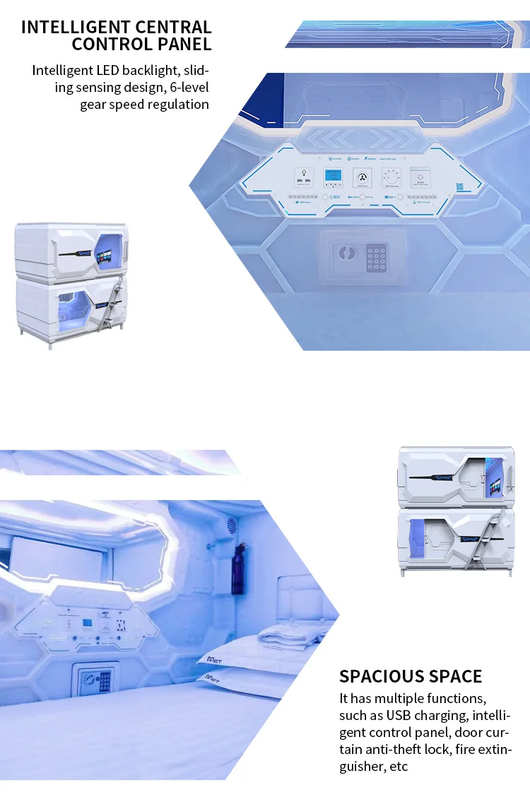 High Quality Soundproof Capsule Hotel Bunk Bed Capsule Bed Sleeping Pods