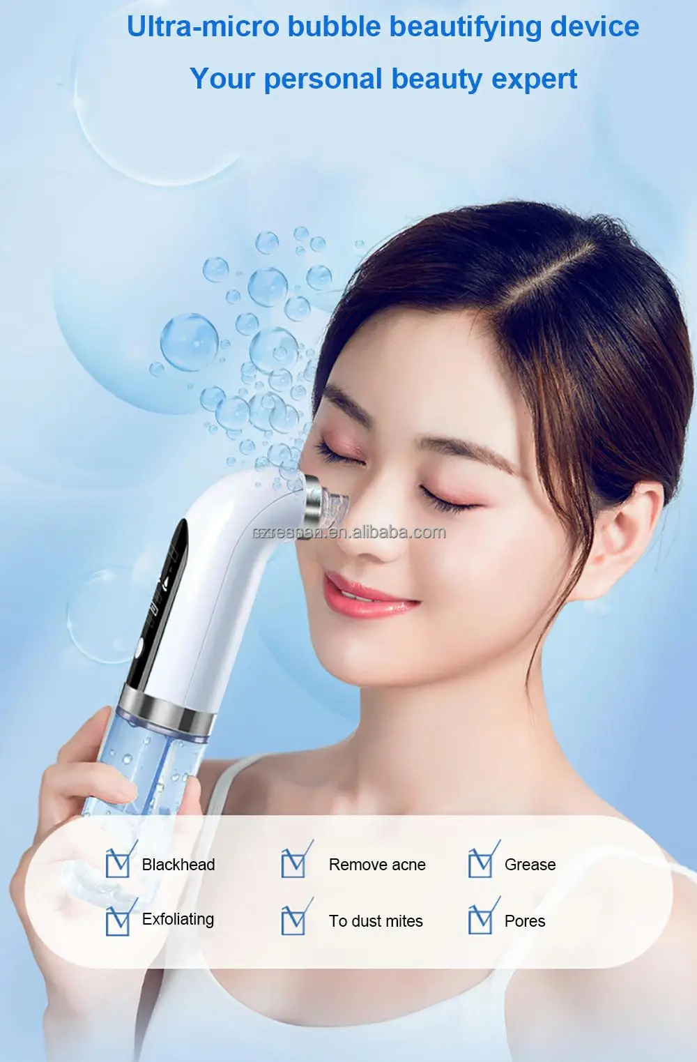 Electric Small Bubble Vacuum Blackhead Acne Remover Pore Cleaner Tool ...