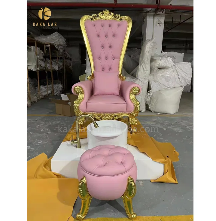 Luxury Golden Princess Waiting Chair Pedicure Chair Massage Spa Foot ...