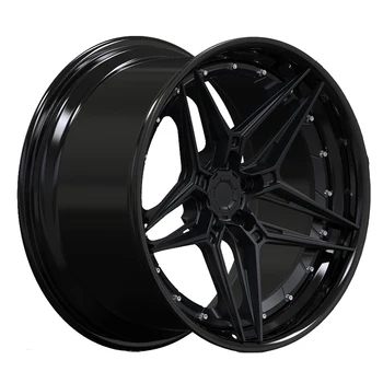 Custom Car Wheels 2-piece 18 19 20 21 22 23 24 26 Inch Black Spokes ...