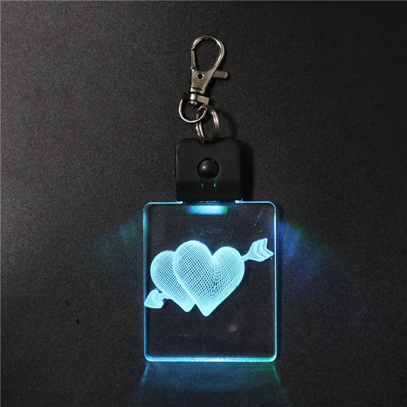 3D Laser Engraving Keychain - LED Dancing Girl Crystal