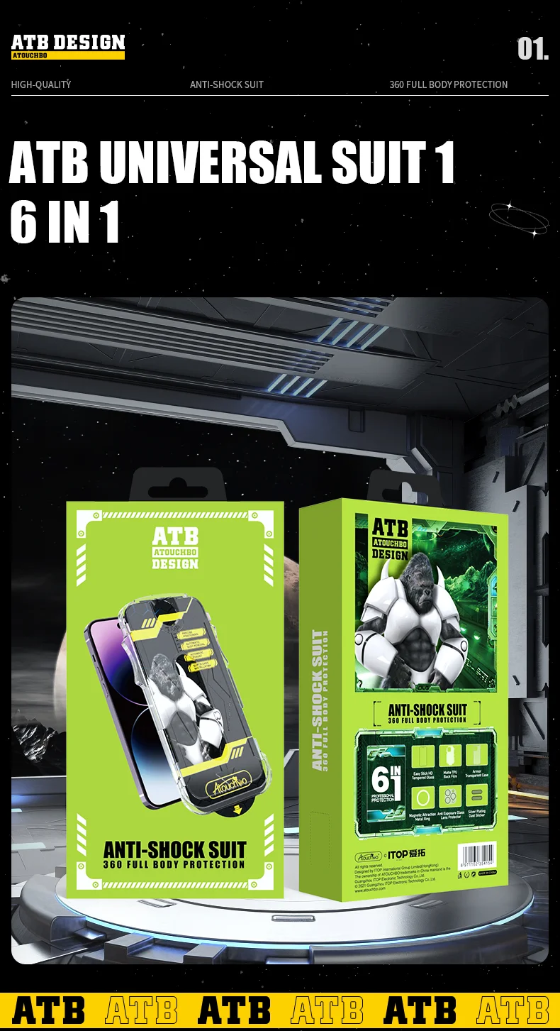 Atouchbo 6 In 1 Protection Set For Iphone 15 Case With Screen Protector ...