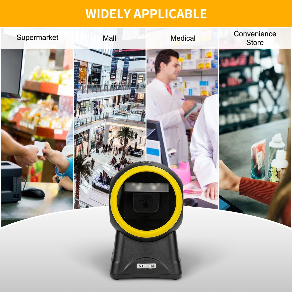 Netum Shopping Mall Omnidirectional Orbit Barcode Reader 2D Qr Code ...