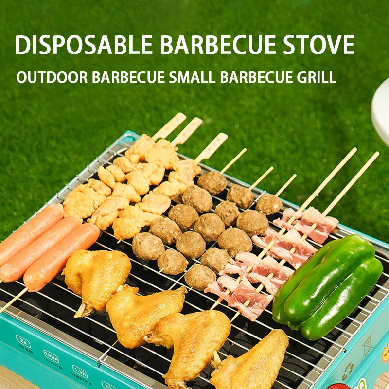 Camping Portable Bbq Set Instant Grill Mini Disposable Charcoal Grill ...