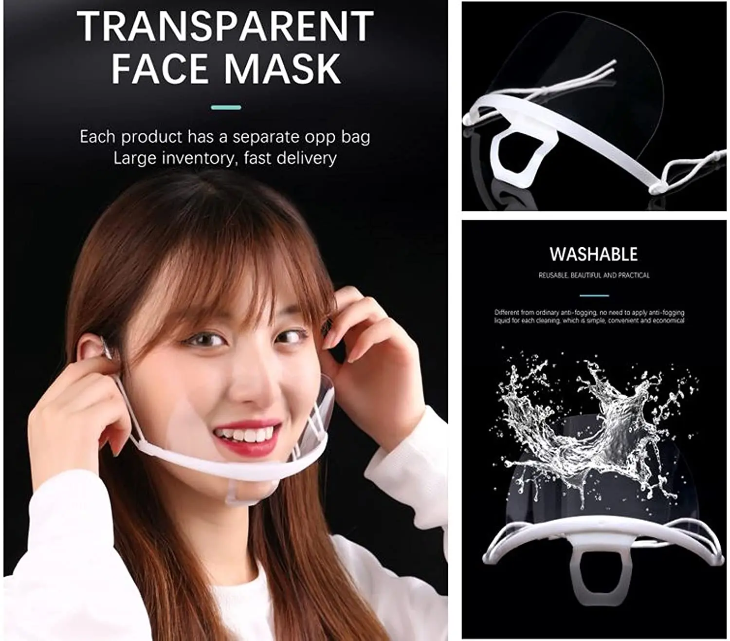 Transparent Masks for Restaurants - Anti-Droplet & Reusable