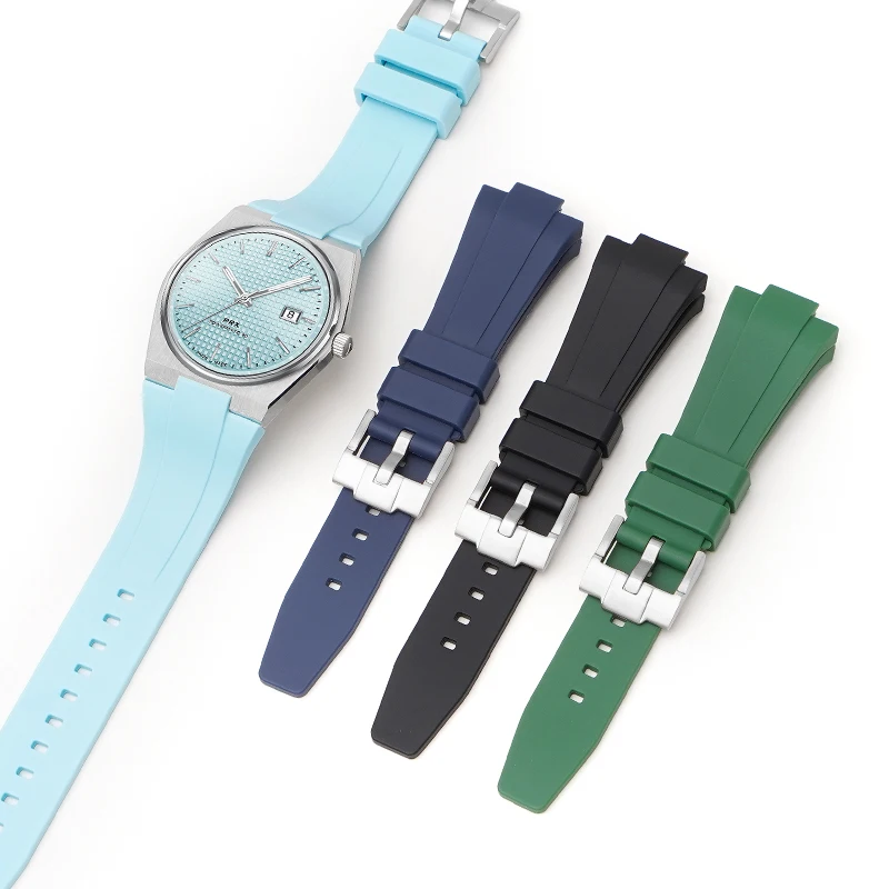 11mm/12mm Double Quick Release Silicone Rubber Watch Strap for Tissot ...