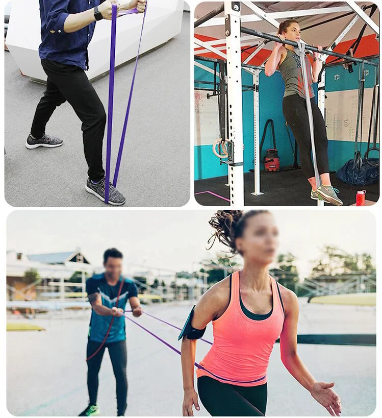 Custom Elastic Long Yoga Power Pull Up Assist Stretch Bands Fitness ...