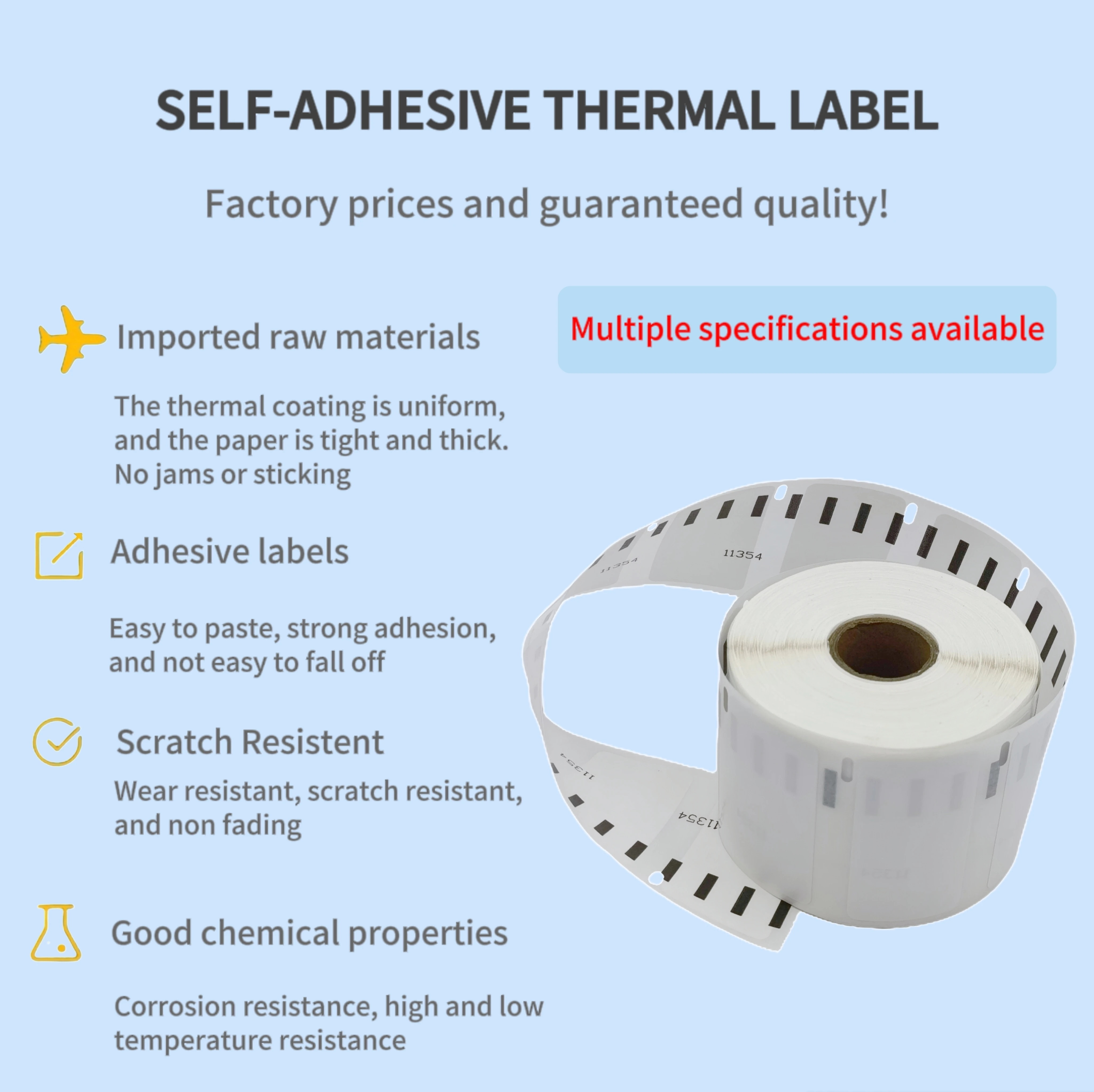 Custom Black On White Barcode Label Rl-d-11354 Etiquette Self Adhesive ...