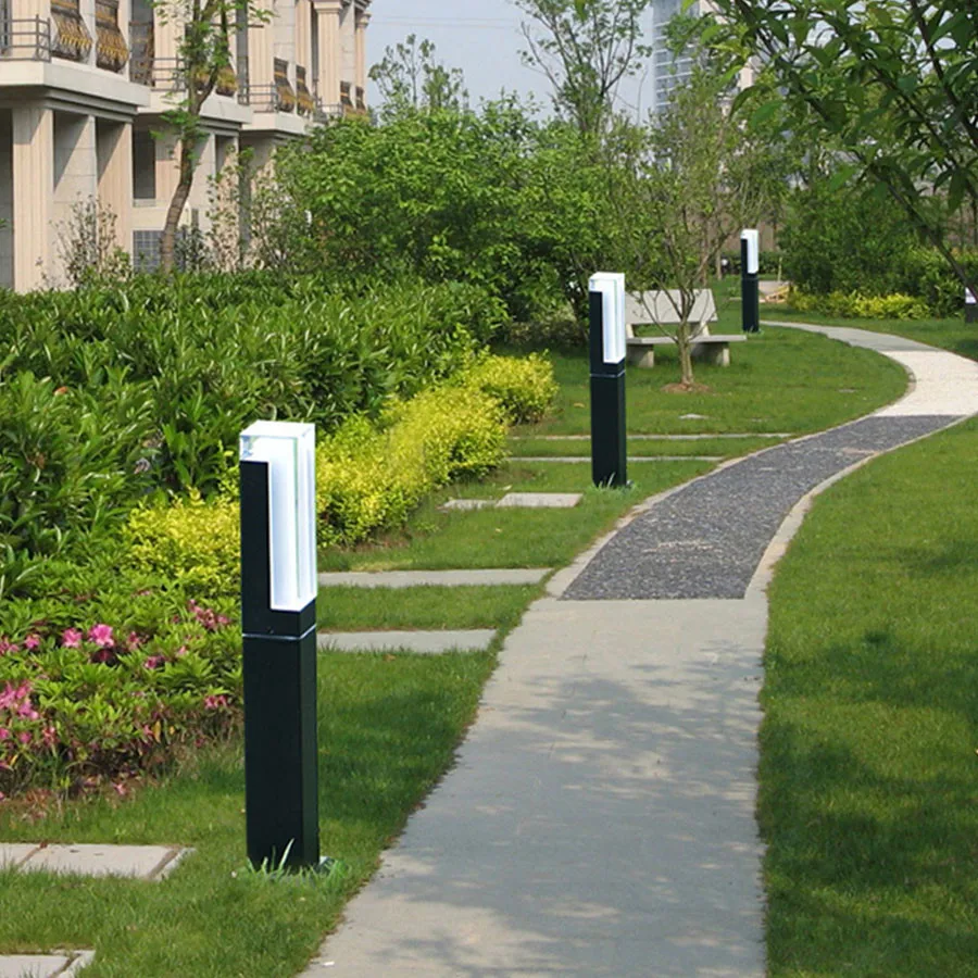 Outdoor Garden Solar Led Lawn Bollard Lights Aluminum Lamps Garden ...