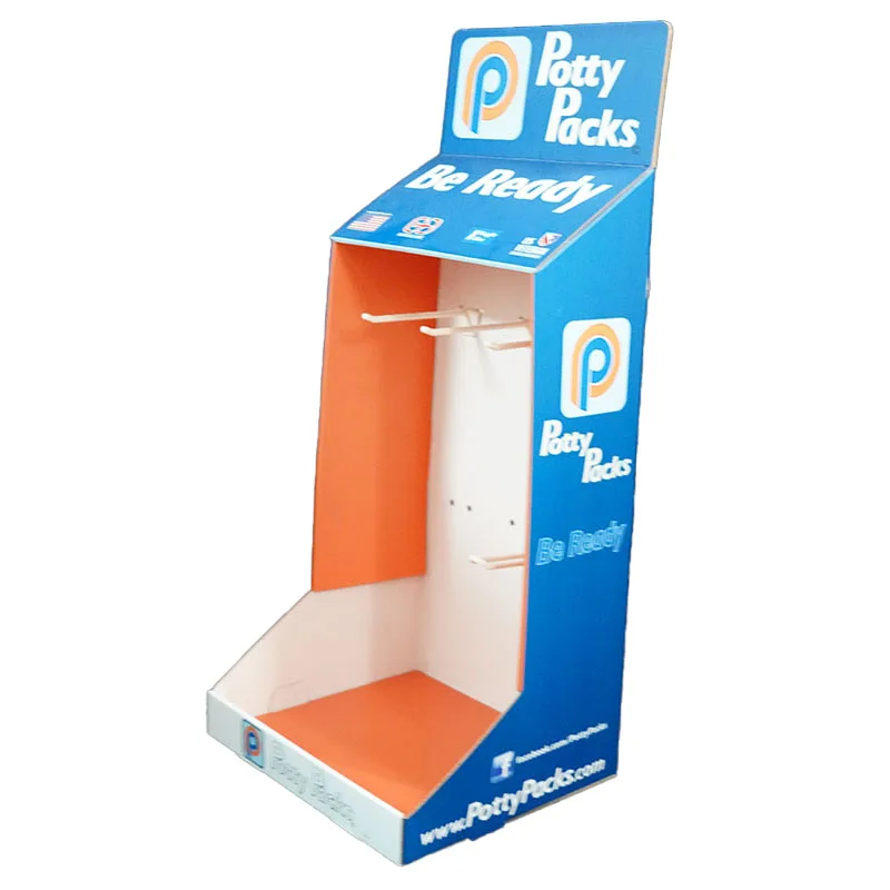 Custom Corrugated Paper Card Cardboard Pop Counter With Peg Hooks ...