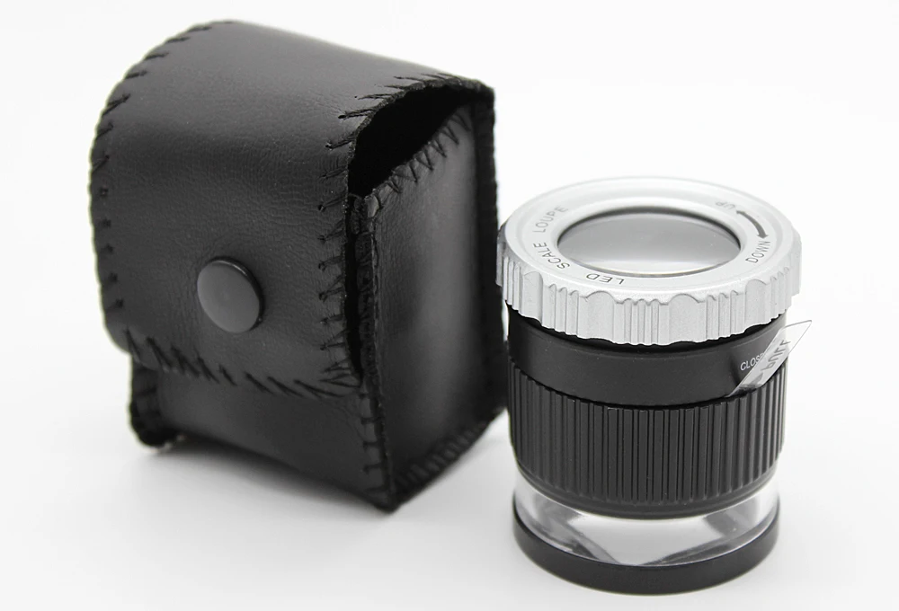 Adjustable Focal Jewelry Loupe Printing Cloth Magnifier LED UV Light ...