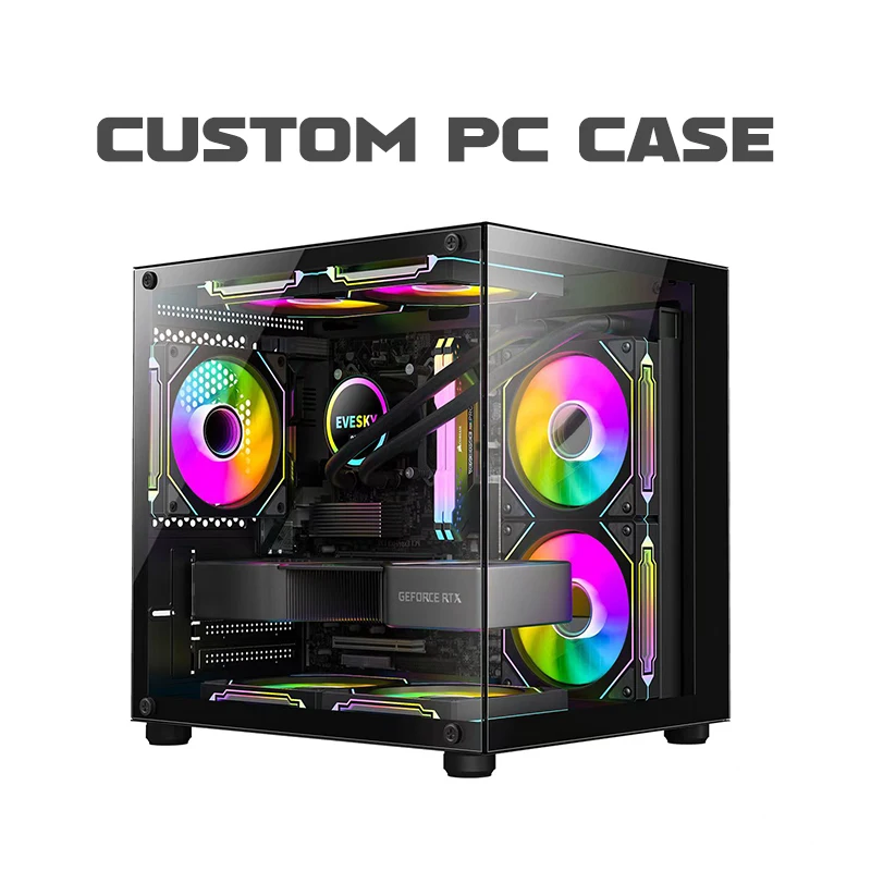 Custom White PC Case Chassis - M-ATX Gaming CPU Cabinet