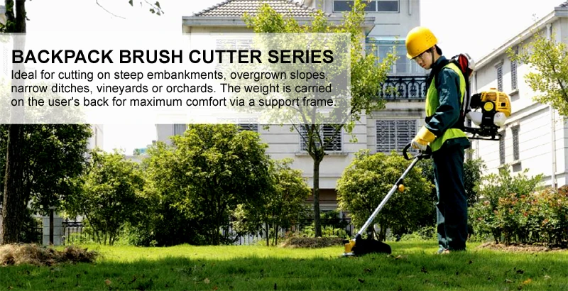37.7CC Petrol Brush Cutter Backpack 4-Stroke Gas Grass Cutter String ...