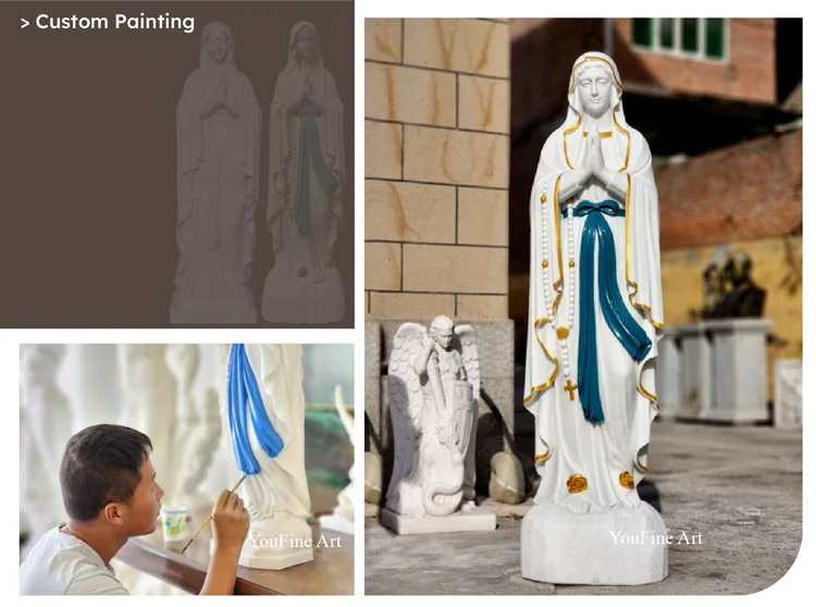 Marble White Marble Virgin Mary Headstones Tombstone