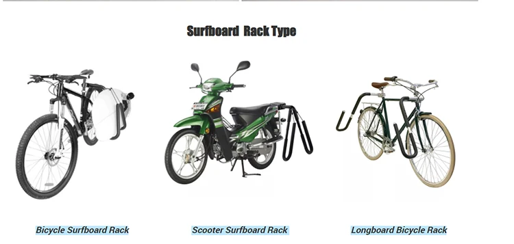 Bicycle Surfboard Rack 25-32mm Wakeboard Bike Cycling Motorcycle Moped ...