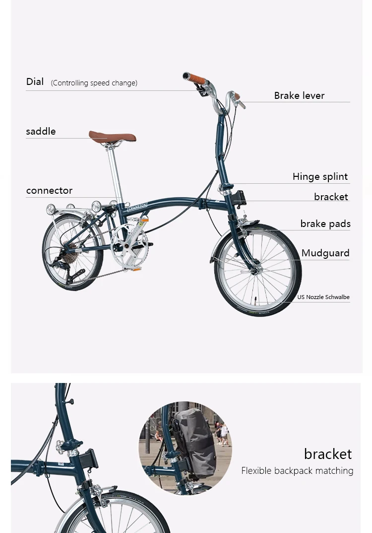 CRANSTON Folding Bicycle - Lightweight & Shockproof Frame