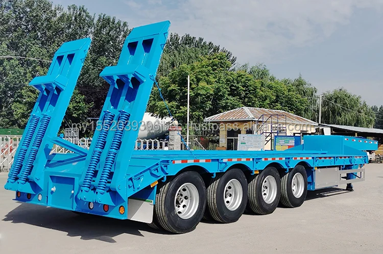 Heavy Duty 3 Axle 4 Axles 18 Meter 40ft 40ton 60ton Lowbed Trailer Low ...